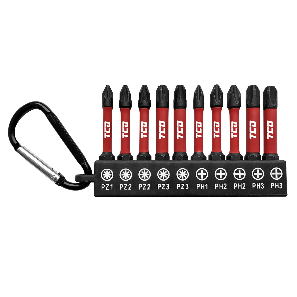 TCD Impact Driver/Screwdriver Carabiner Bit Set - 10 Piece - Bits ...